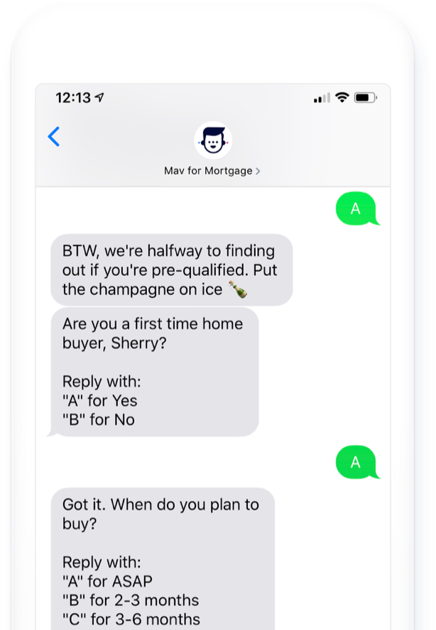Mav for Mortgage | Text Mav, get pre-qualified for a mortgage